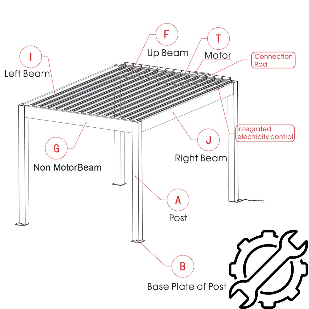 Pergola Fan Beam for the Weatherproof Pergola