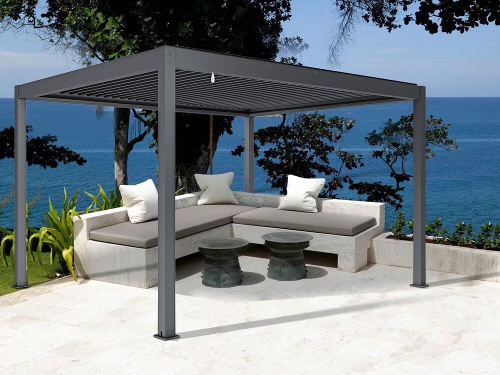 Starry Pergola - Manual Louvers, Dark Gray