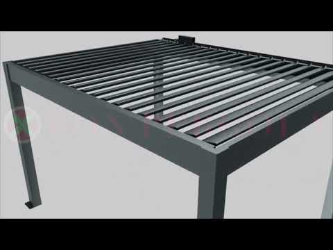 Weatherproof Pergola - Motorized Louver W/ Lighting